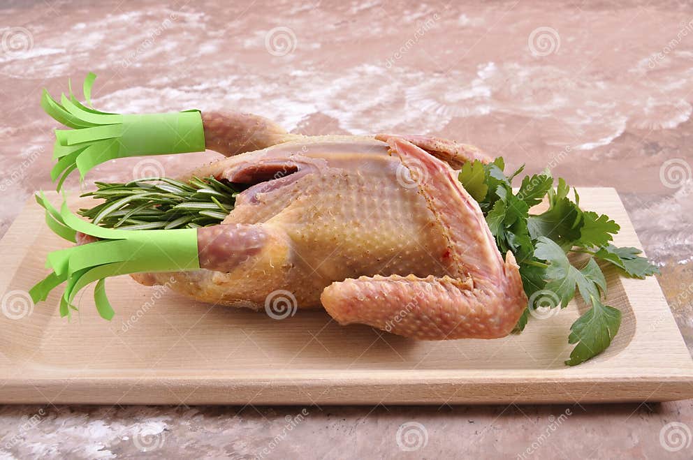 Pigeon with Raw Ingredients Stock Photo - Image of tasty, potatoes ...