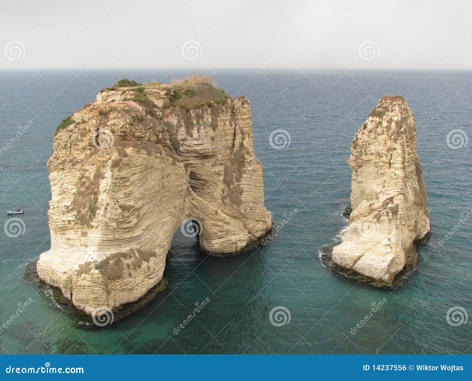 Pigeon Rocks in Beirut, Lebanon Stock Photo - Image of landmark, oceans ...