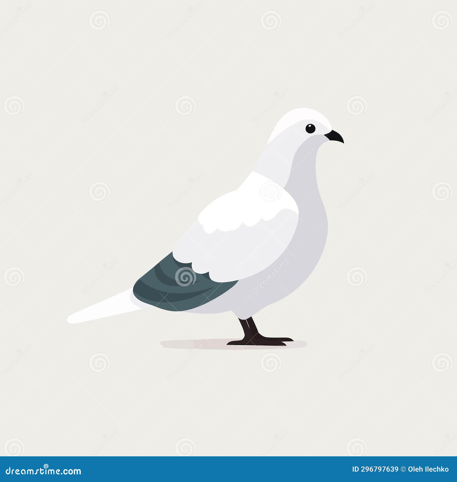Minimalistic 2d Pigeon Icon On White Background Royalty-Free Cartoon ...