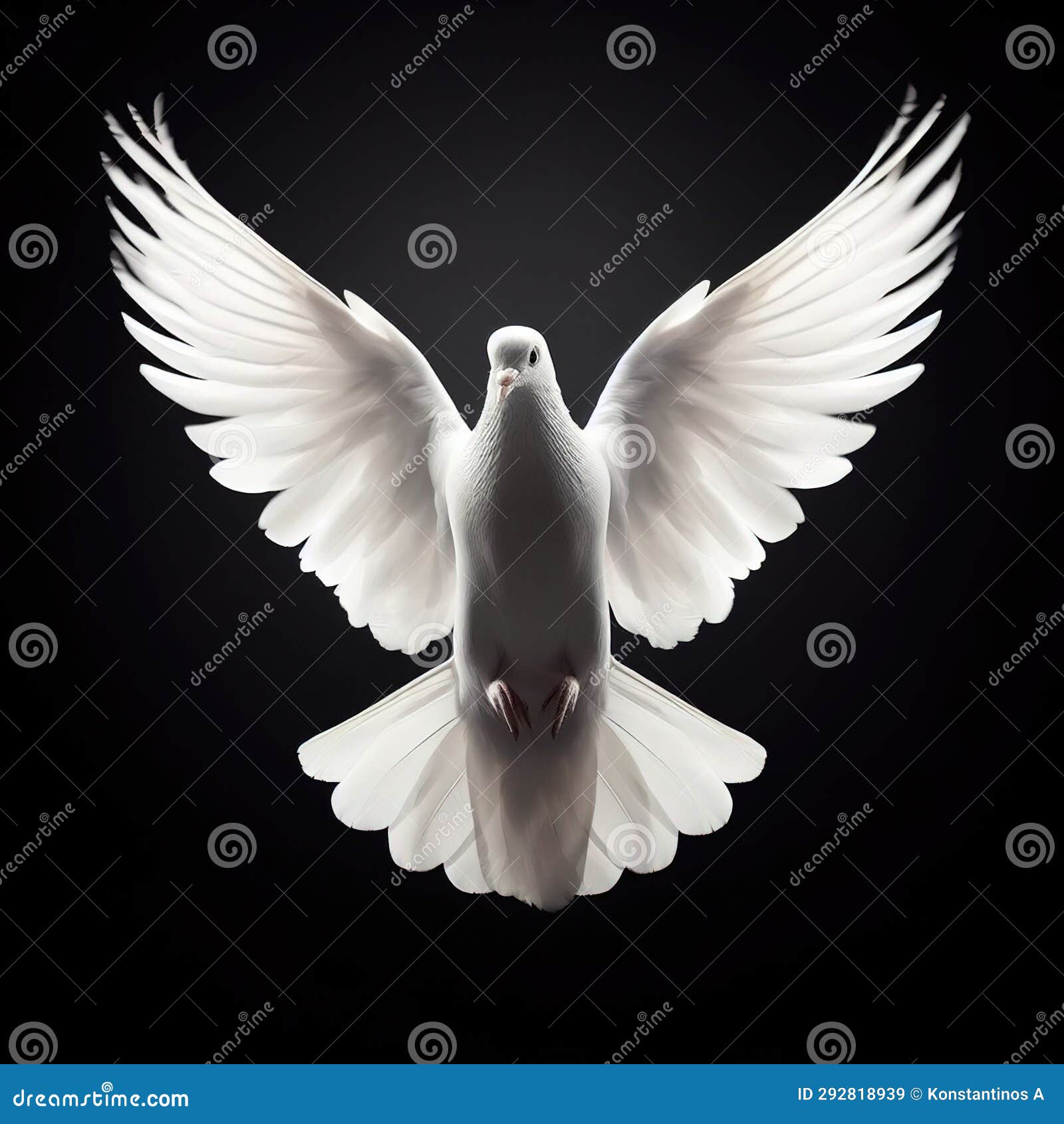 Pigeon White Flying Isolated Open Wings For Background Royalty-Free ...