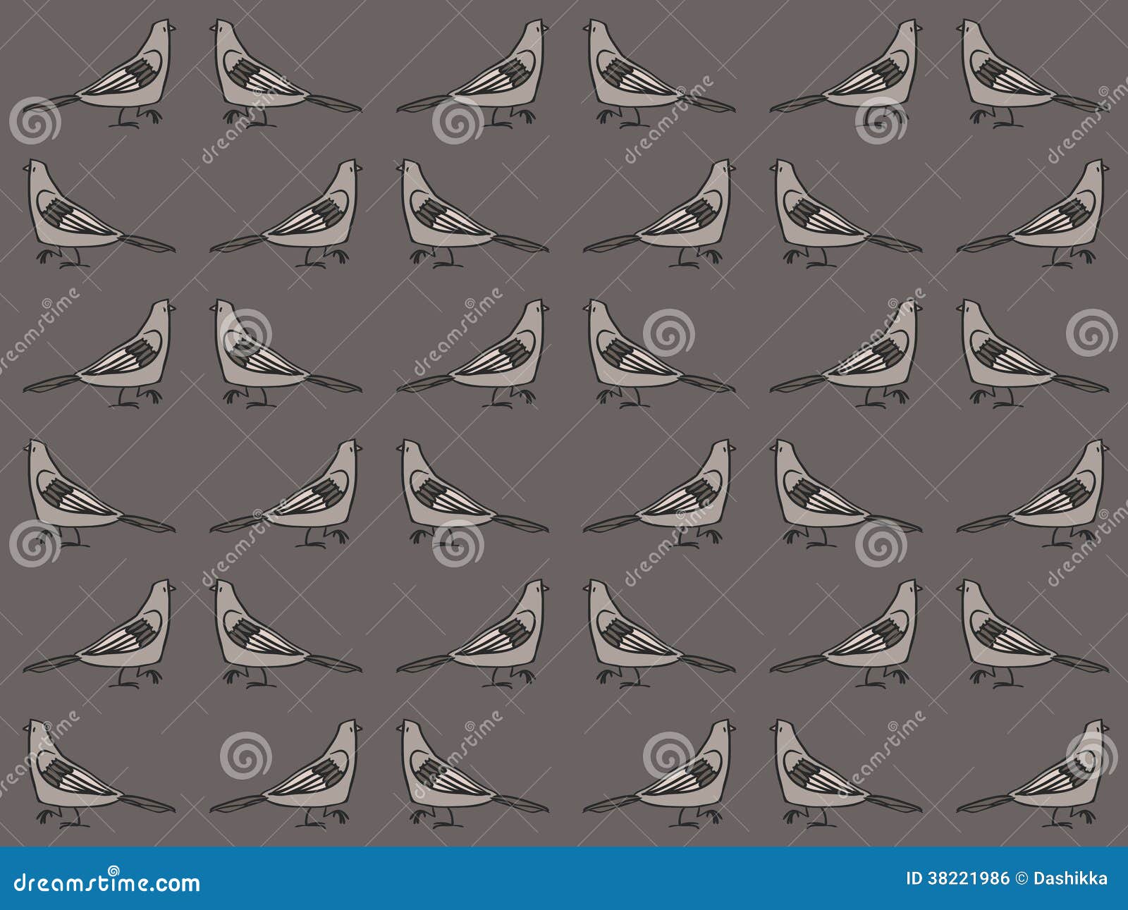 Pigeons pattern stock vector. Illustration of isolated - 38221986