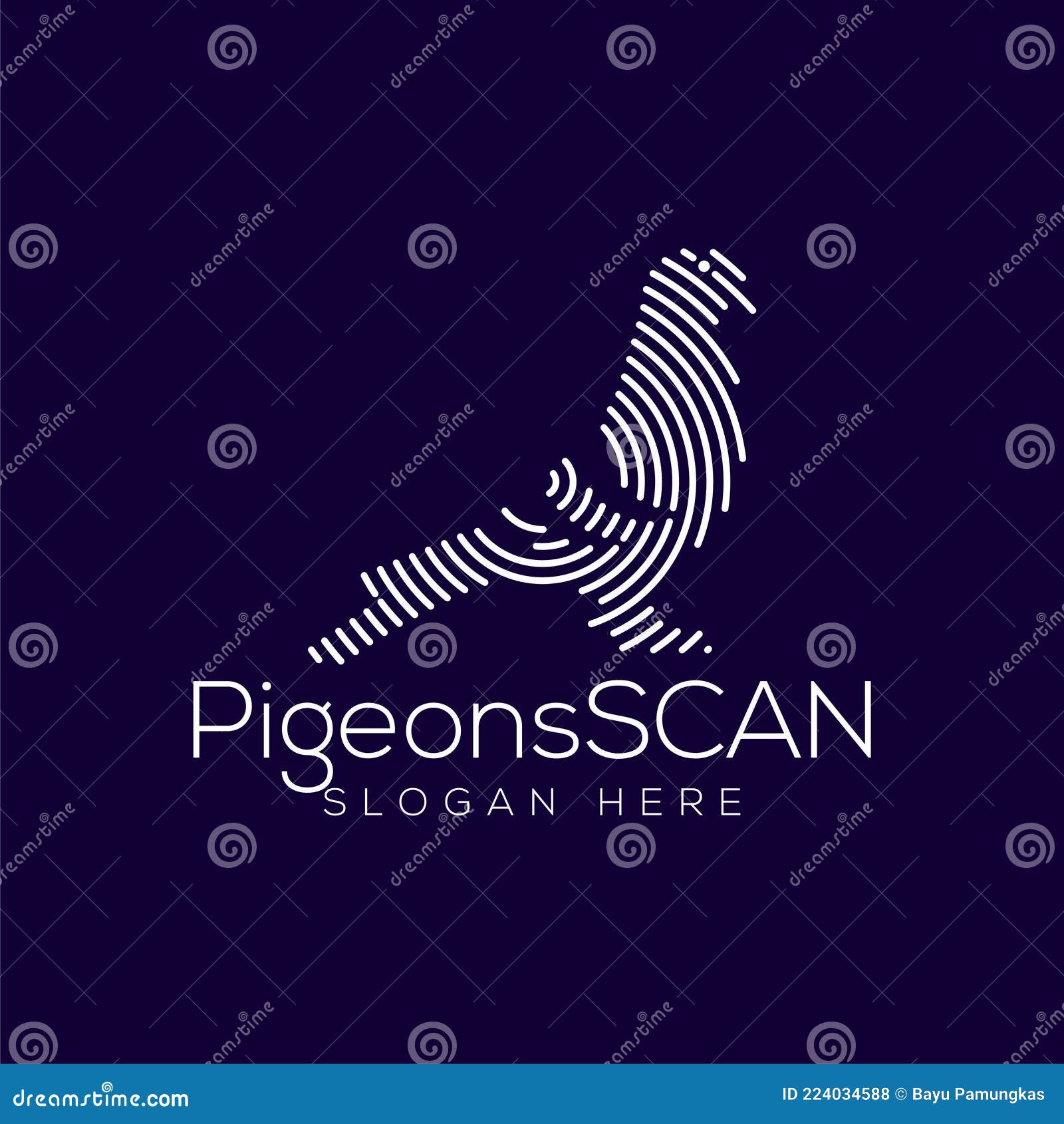 Pigeons Scan Technology Logo Vector Element. Animal Technology Logo ...