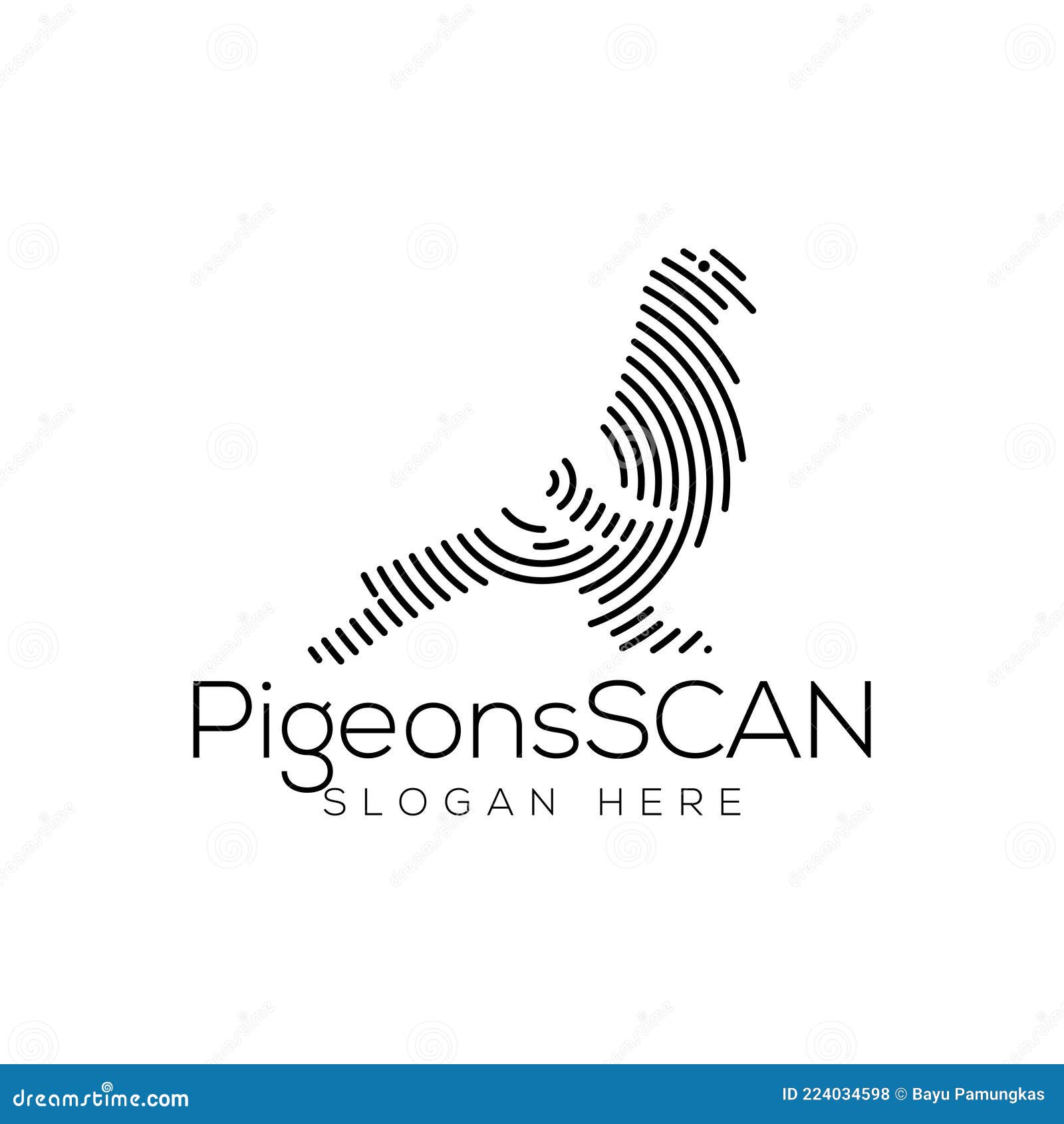 Pigeons Scan Technology Logo Vector Element. Animal Technology Logo ...