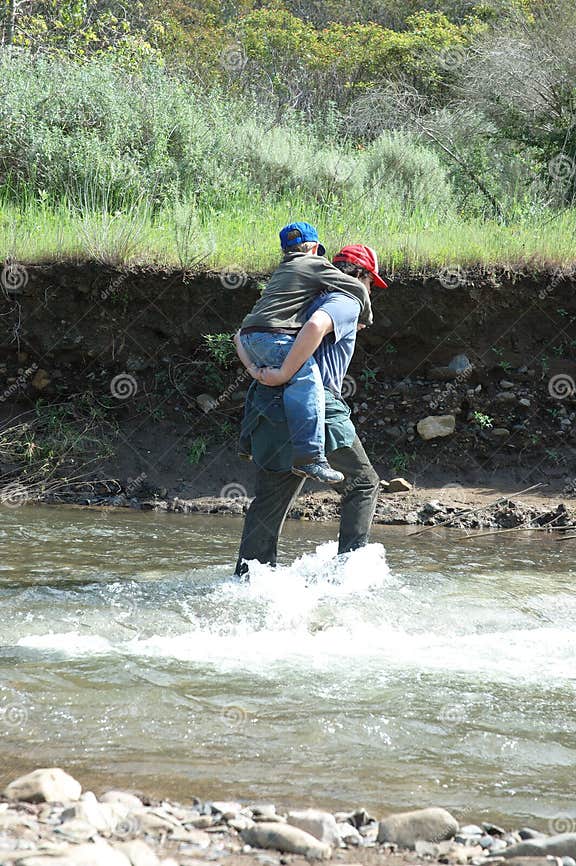 Piggy back stock photo. Image of stream, child, piggyback - 83738