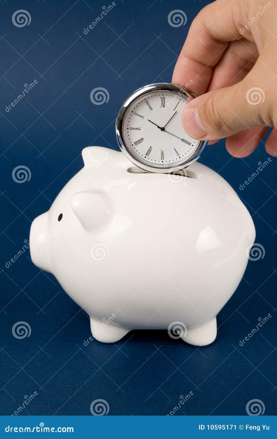 Piggy Bank and clock stock image. Image of time, clock - 10595171