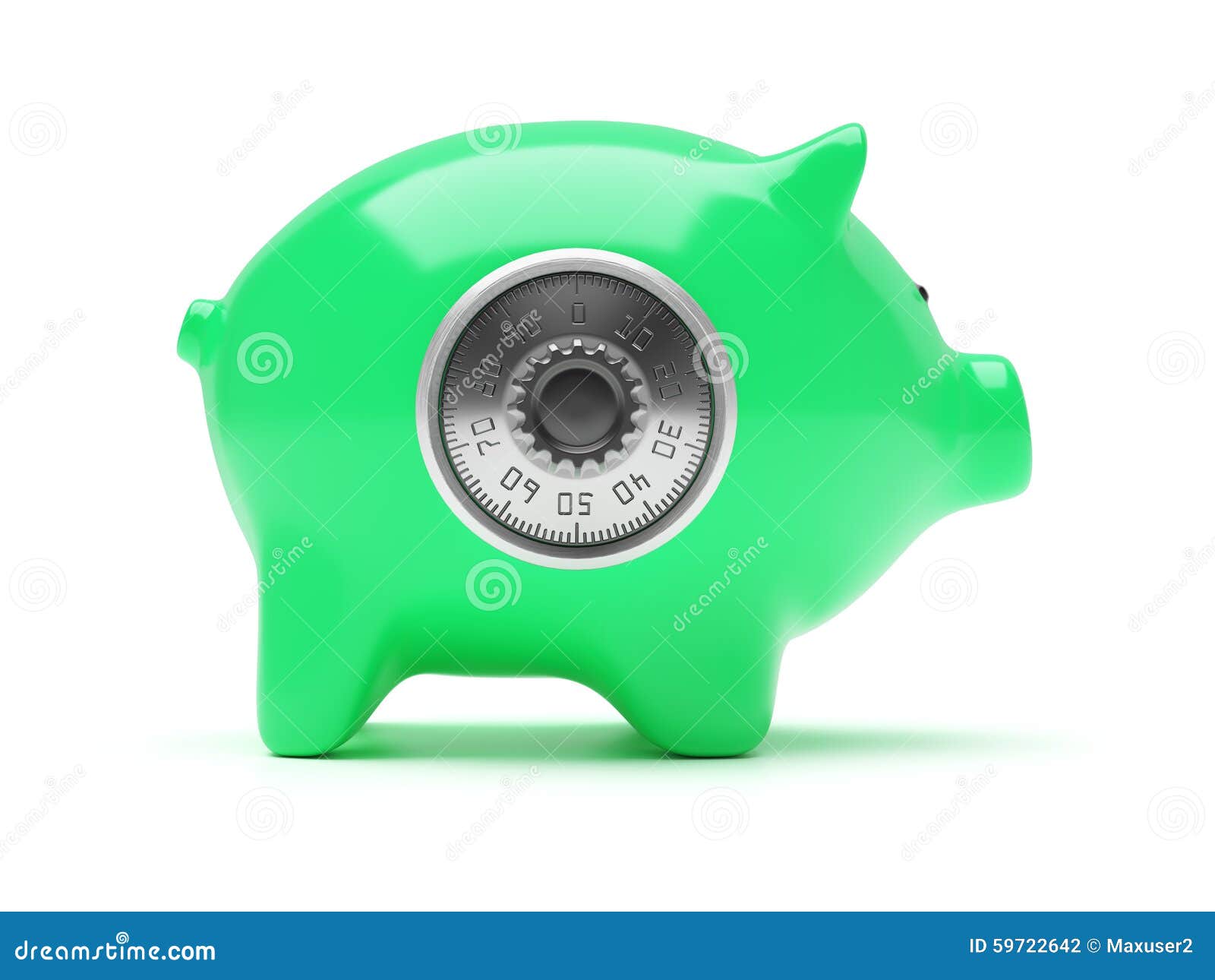 Piggy Bank with Code Lock on White Stock Illustration - Illustration of ...