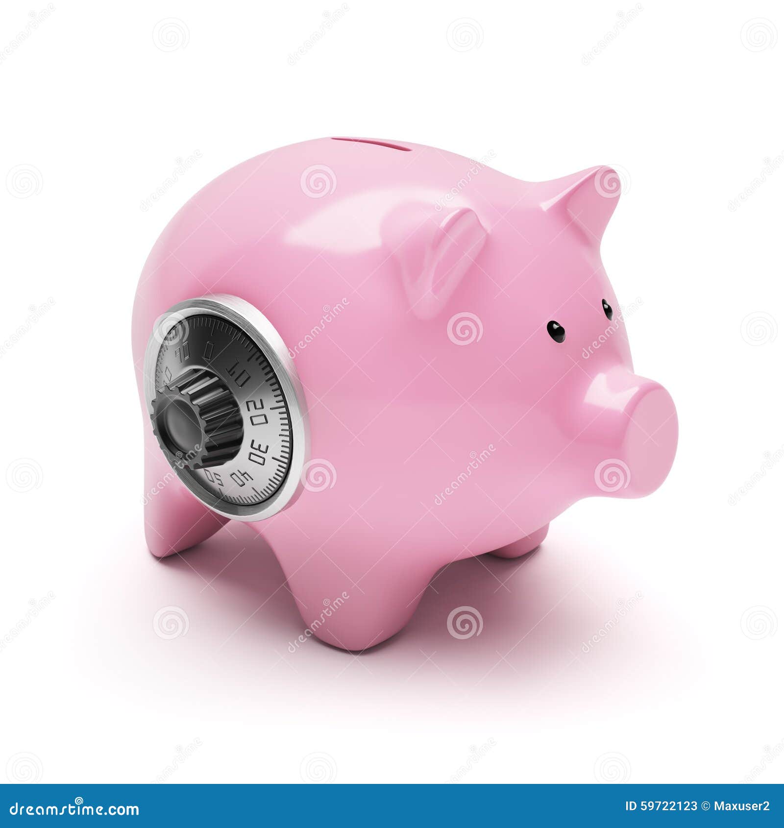 Piggy Bank with Code Lock on White Stock Illustration - Illustration of ...