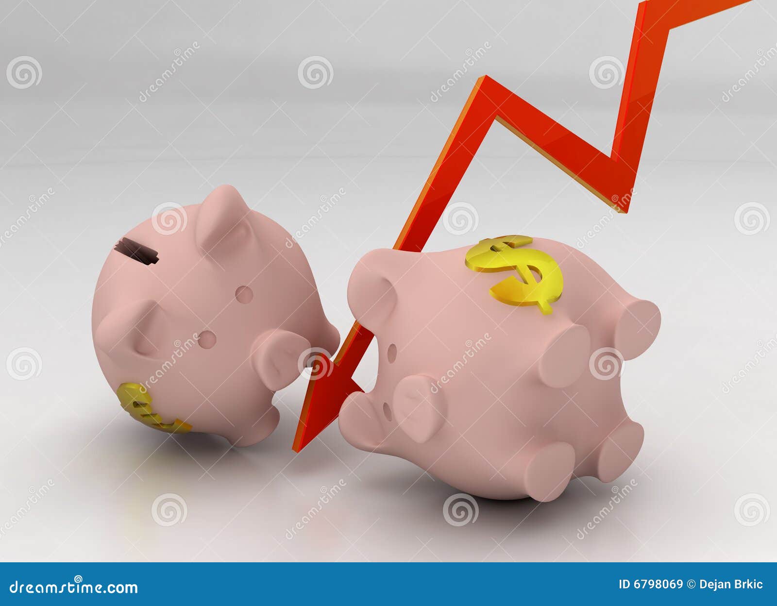 Piggy bank crash stock illustration. Illustration of abstract - 6798069