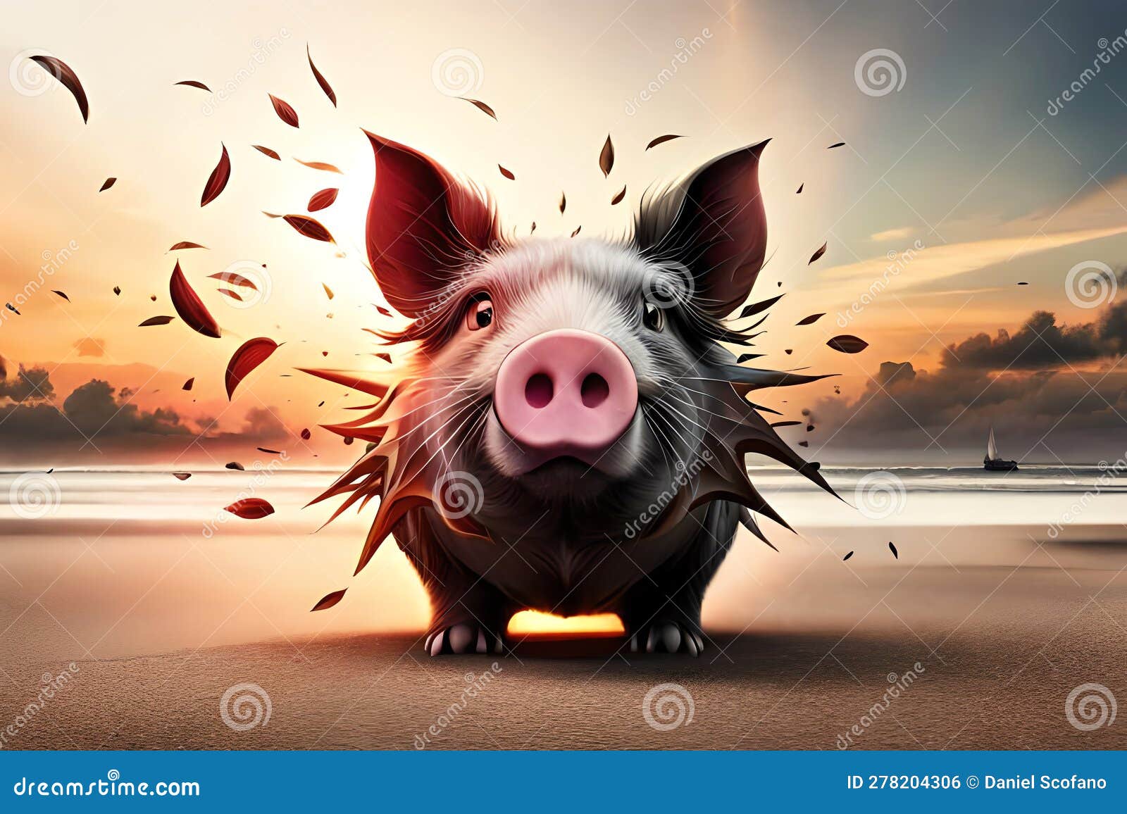 Piggy Bank Exploding, Illustration. Generative AI Stock Illustration ...