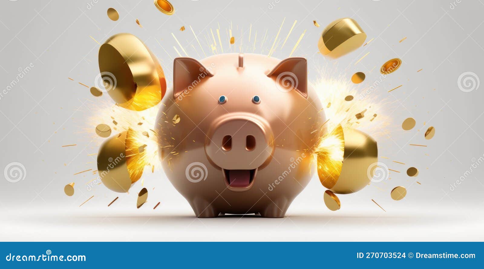 Piggy bank exploding stock photo. Image of banking, wealth - 270703524