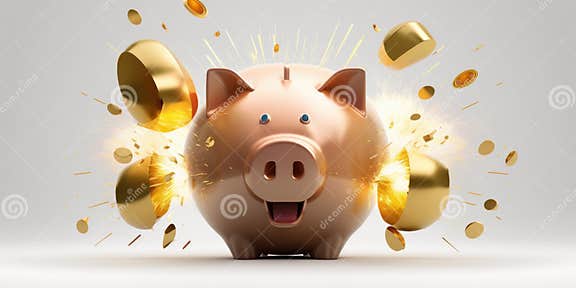 Piggy bank exploding stock photo. Image of banking, wealth - 270703524