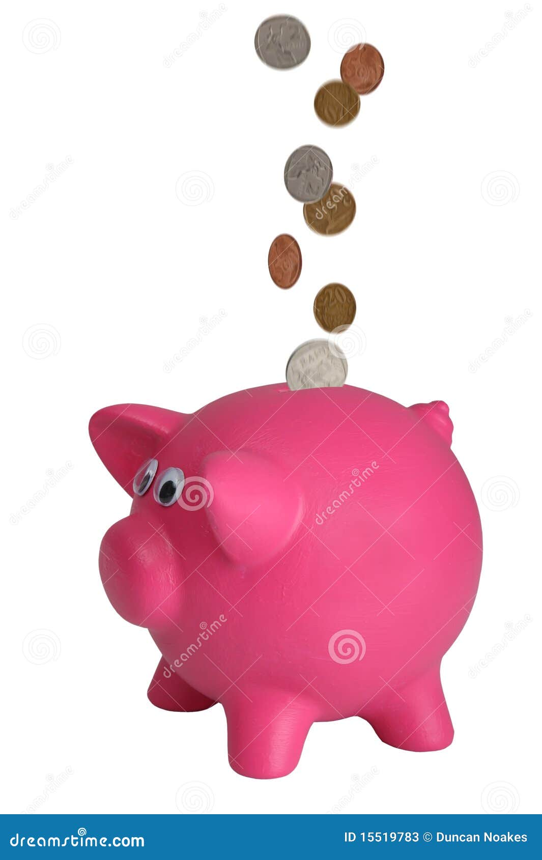 Piggy Bank with Falling Coins Stock Image - Image of filling, coins ...