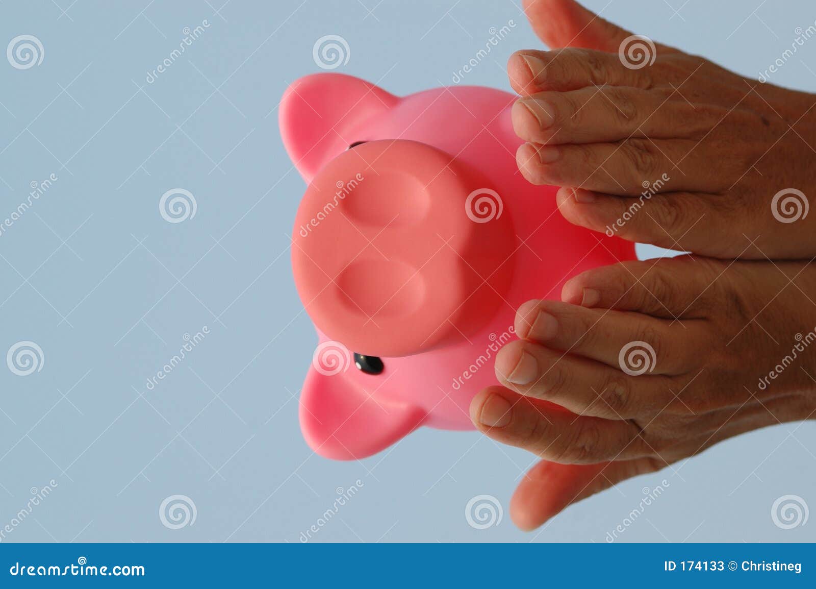 Piggy bank in hands stock image. Image of business, economy - 174133