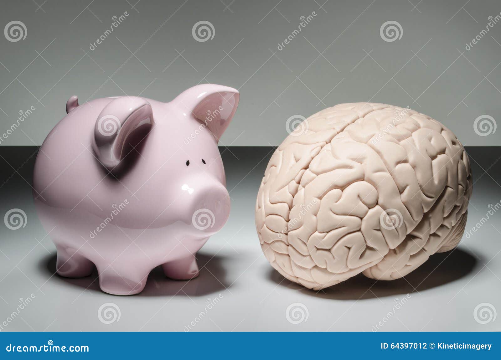 Piggy bank and human brain stock photo. Image of intelligent - 64397012