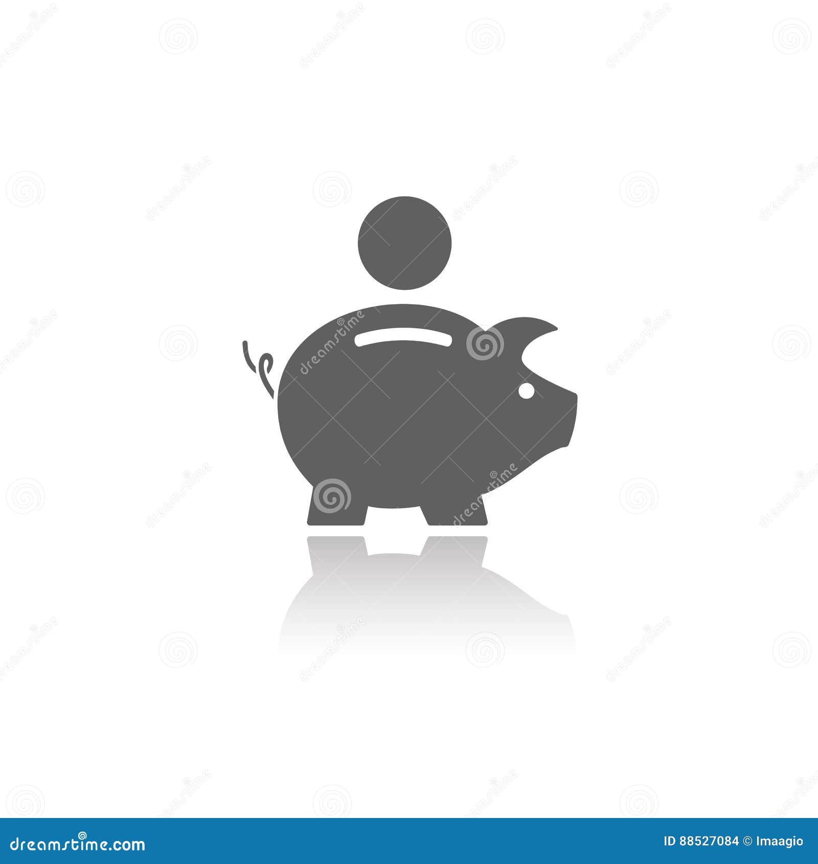 Piggy bank icon stock vector. Illustration of bank, flat - 88527084