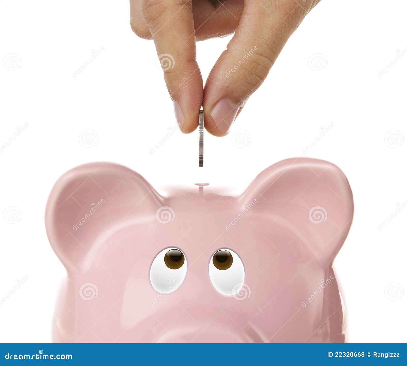 Piggy Bank Looking Up for the Coin Stock Photo - Image of finance ...