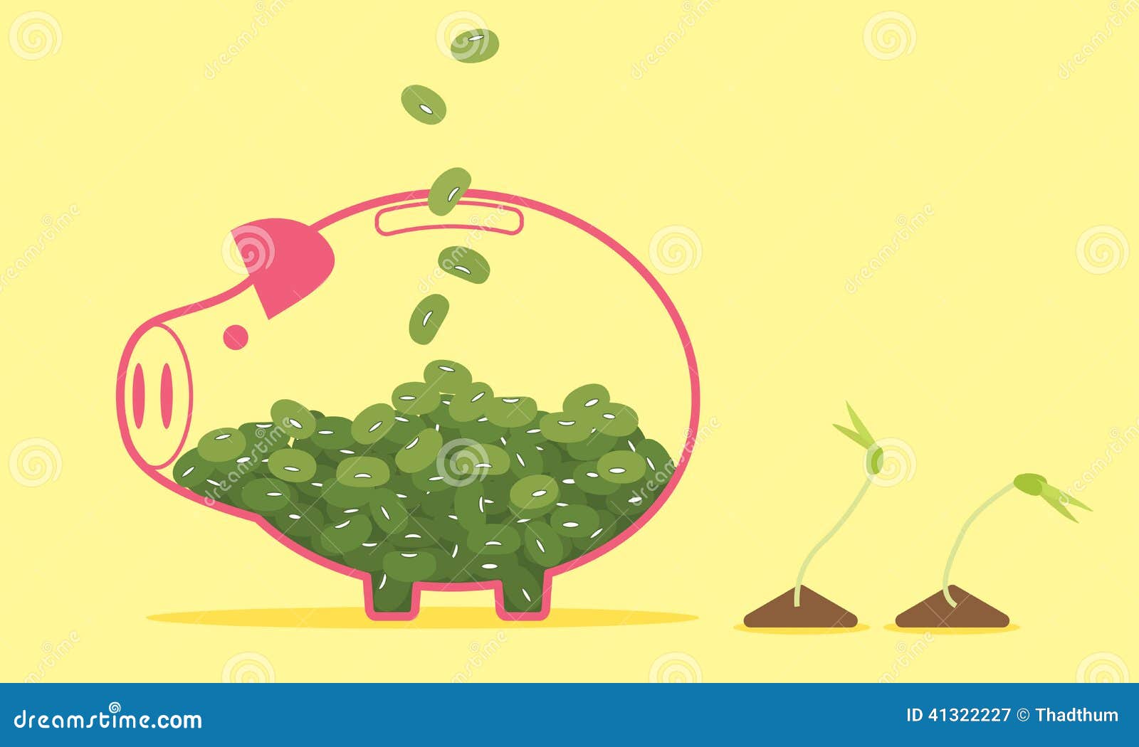Piggy Bank, Save the Environment Vector Stock Vector - Illustration of ...