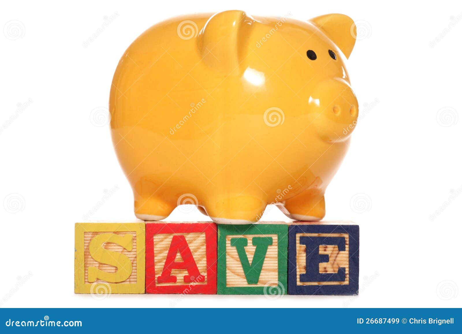 Piggy bank with save text stock image. Image of bank - 26687499