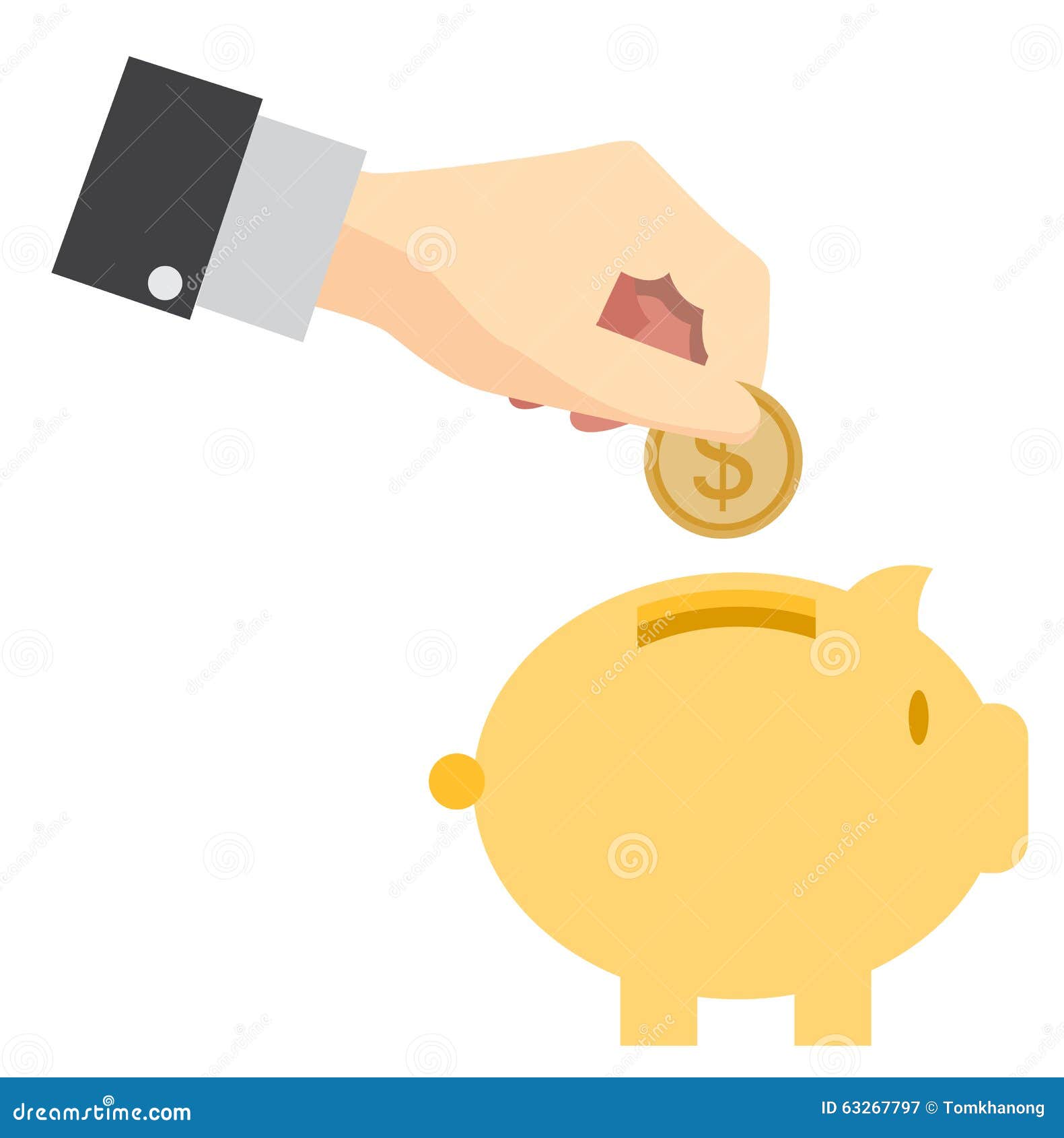 Piggy Bank Saving Money Concept Vector Design. Stock Vector ...
