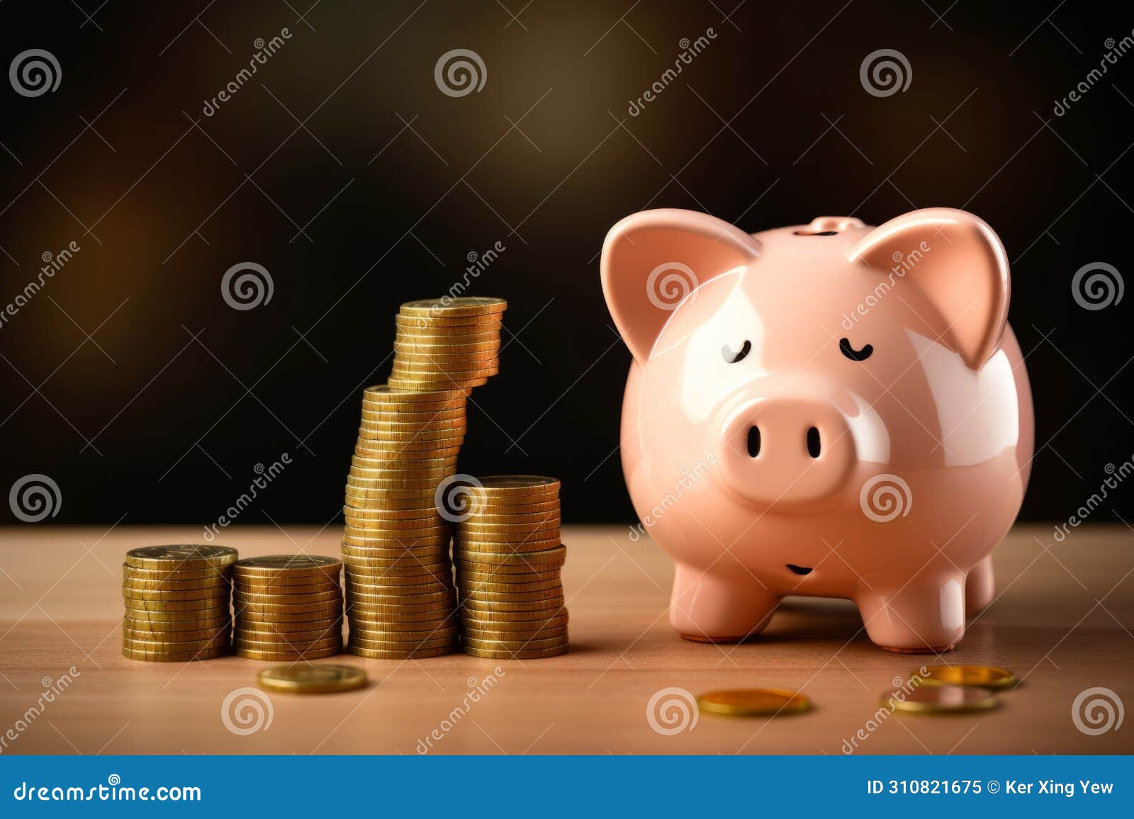 Piggy Bank on a Savings Chart with a Growth Arrow Stock Illustration ...