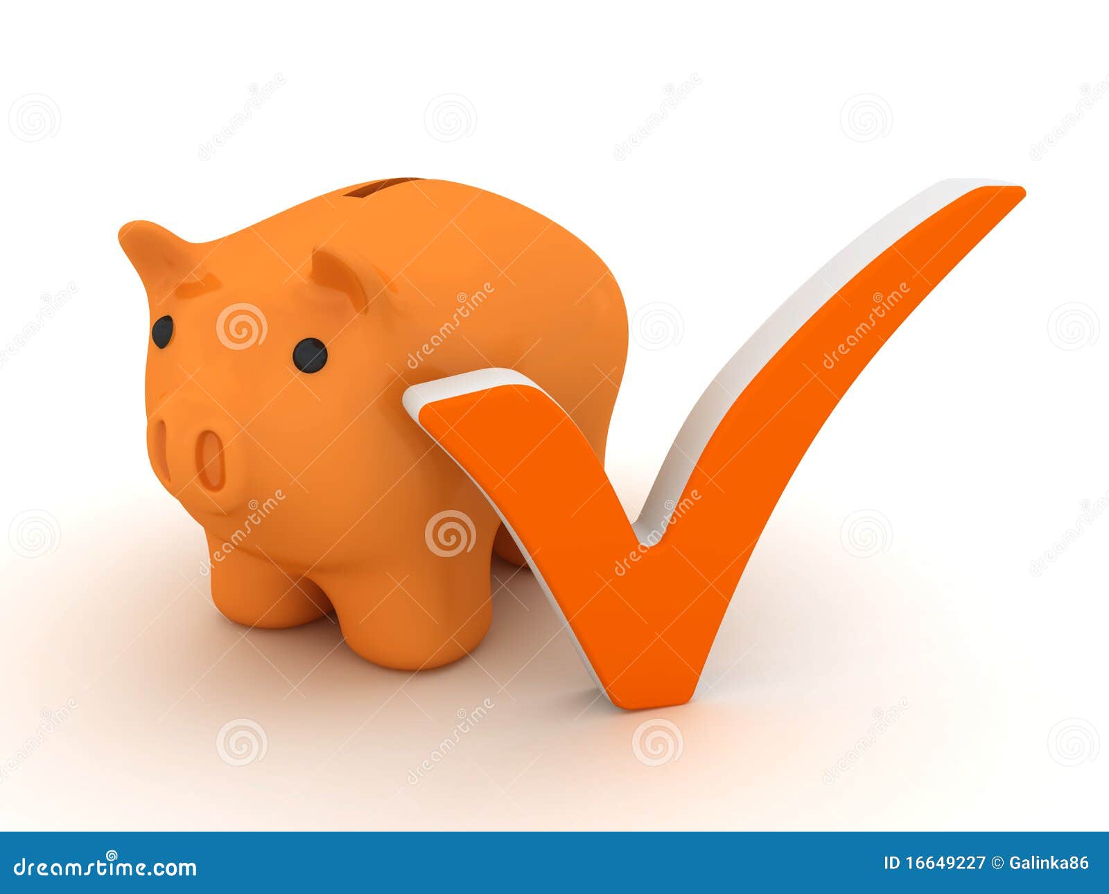 Piggy And Check Mark Stock Image | CartoonDealer.com #16649227