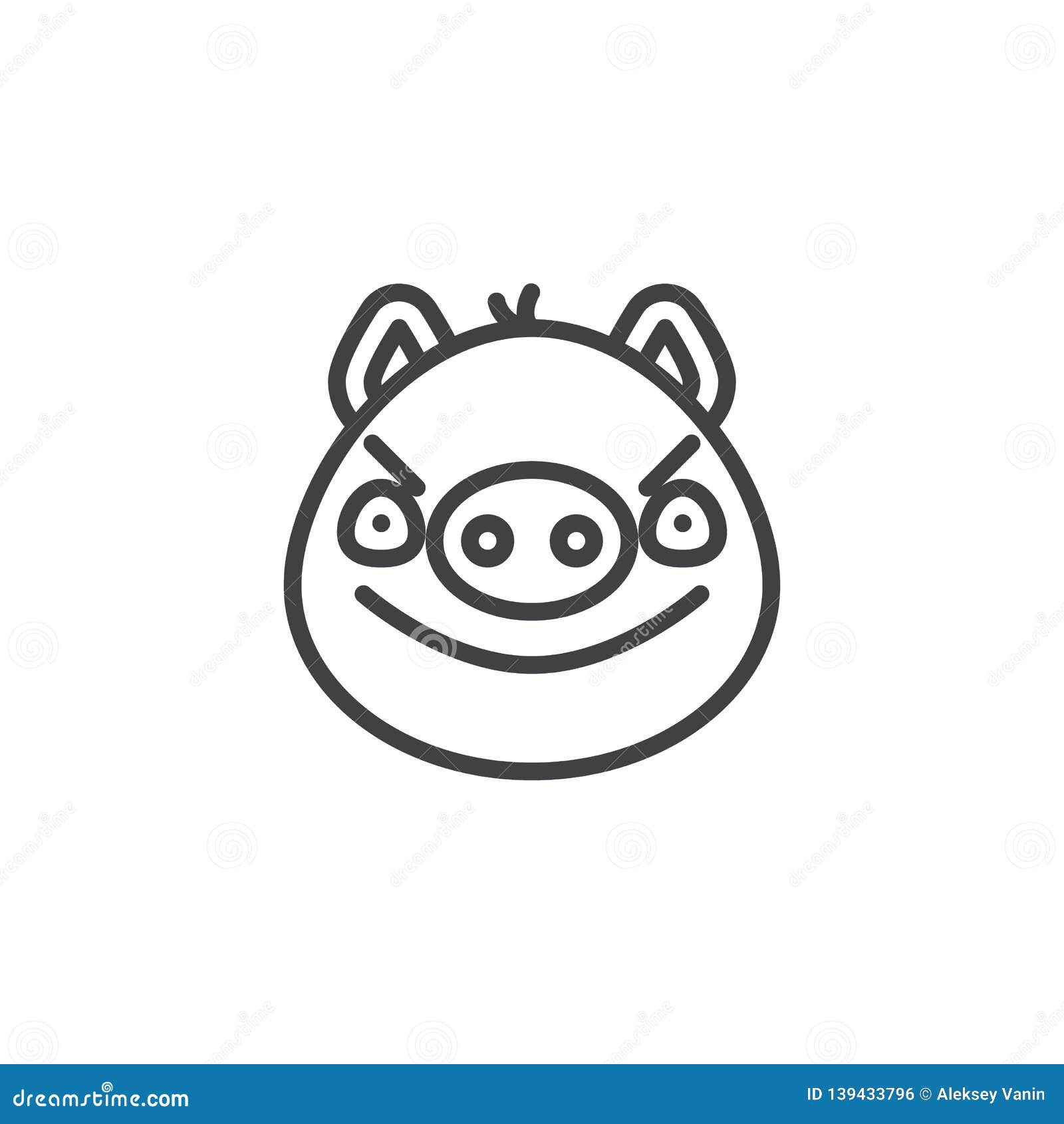 Piggy Displeased Face Emoticon Line Icon Stock Vector - Illustration of ... Piggy Displeased Face Emoticon Line Icon Stock Vector - Illustration of ...