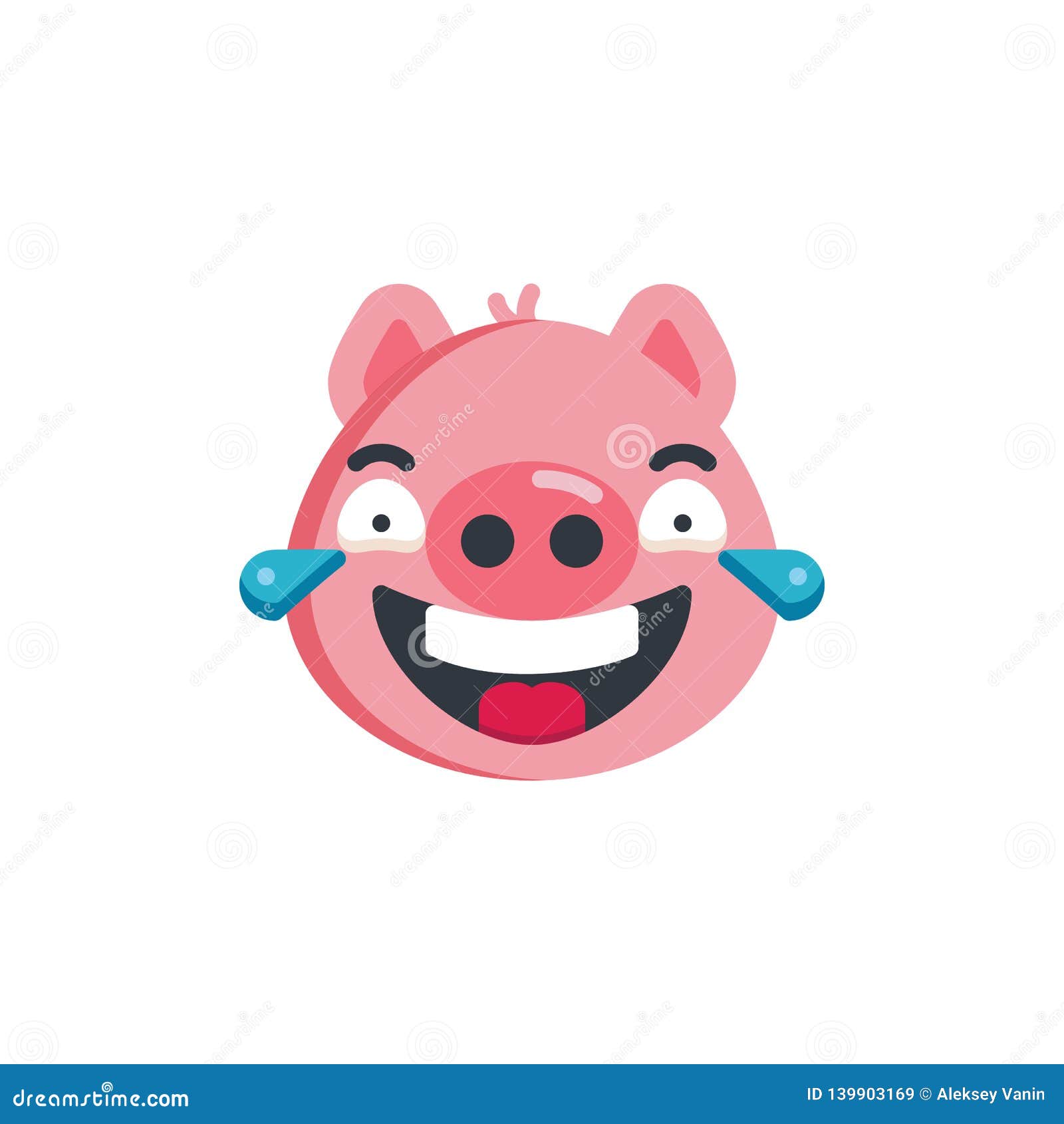 Piggy Face with Tears of Joy Emoji Flat Icon Stock Vector ... Piggy Face with Tears of Joy Emoji Flat Icon Stock Vector ...