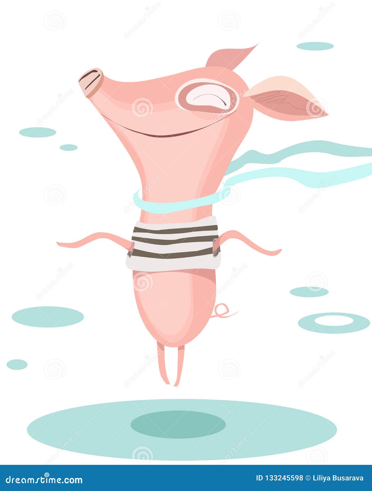 Piggy flying in dreams stock vector. Illustration of love - 133245598