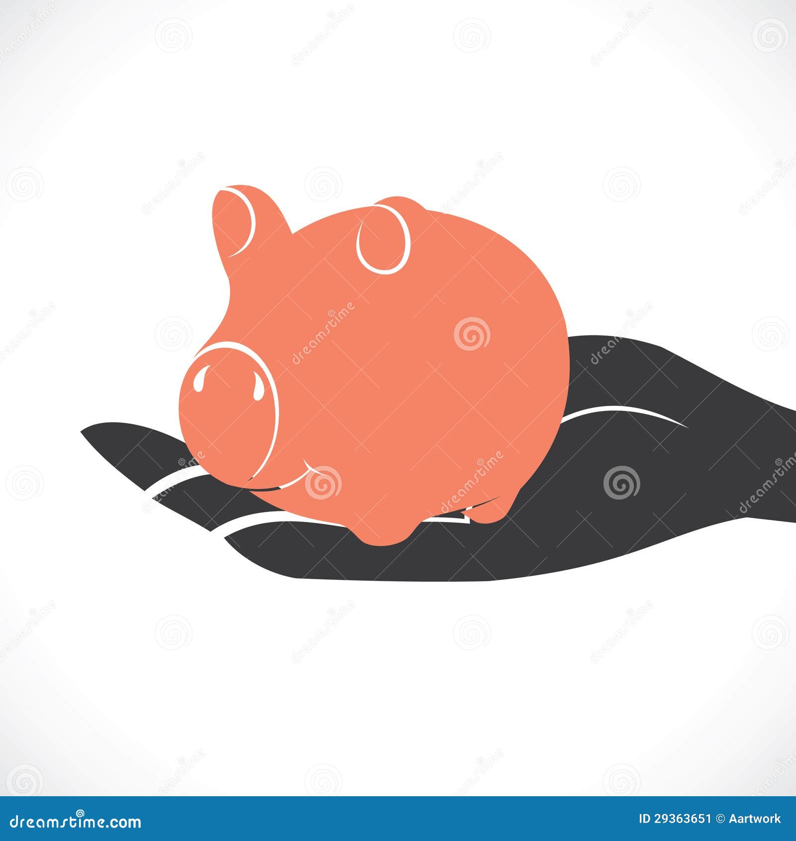 Piggy in hand stock vector. Illustration of invest, fingers - 29363651