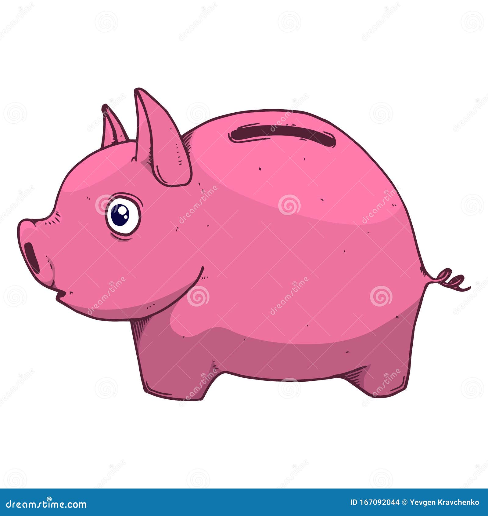 Piggy Hand Drawn. Vector Illustration of Pig Money Box Stock ... Piggy Hand Drawn. Vector Illustration of Pig Money Box Stock ...