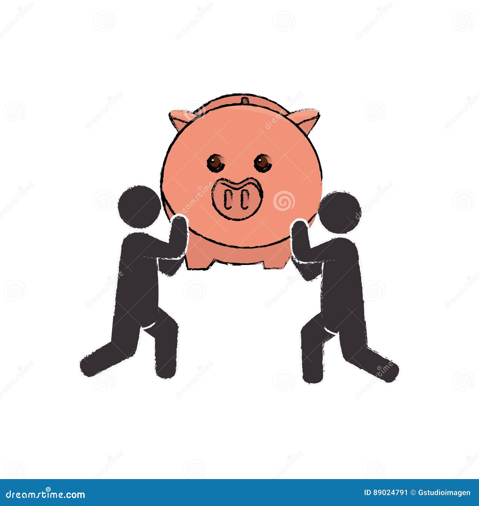 Piggy Savings Isolated Icon Stock Illustration - Illustration of market ...