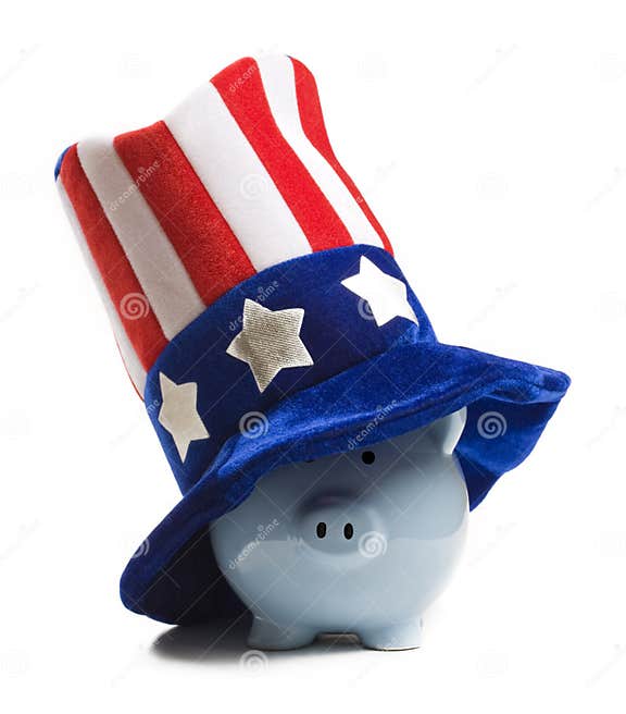 Piggy uncle sam stock photo. Image of national, celebration - 20036794