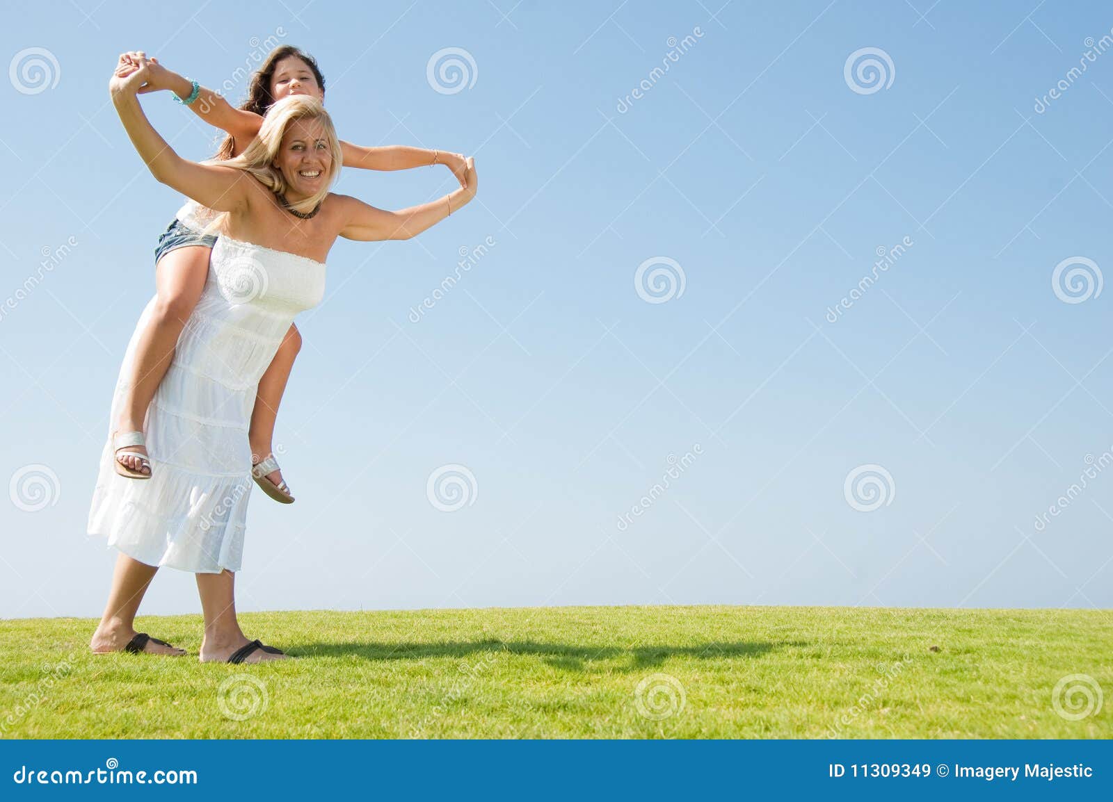 Piggyback fun stock image. Image of affectionate, look - 11309349