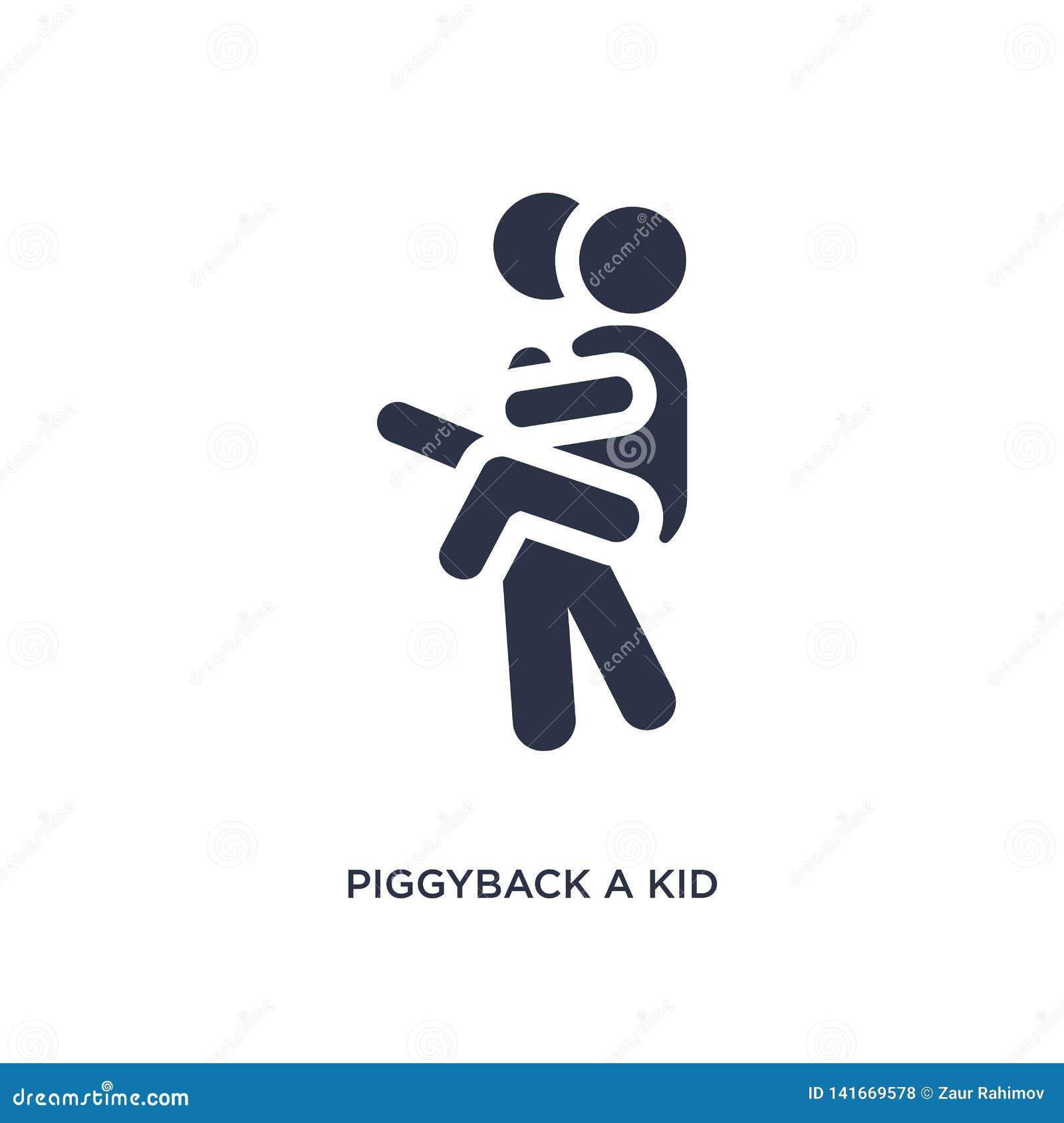 Piggyback a Kid Icon on White Background. Simple Element Illustration ...
