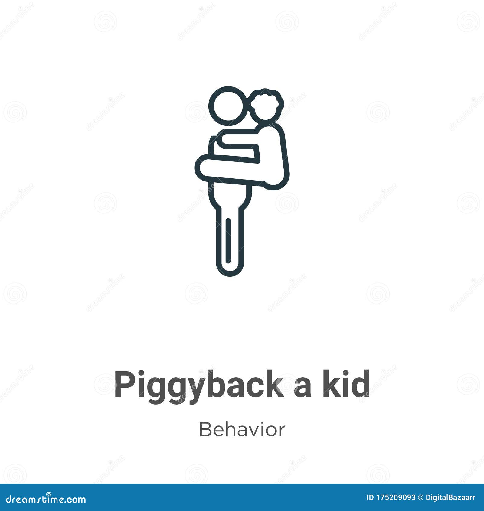 Piggyback a Kid Outline Vector Icon. Thin Line Black Piggyback a Kid ...