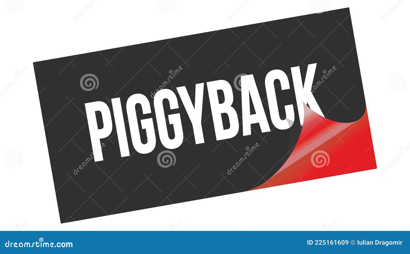 PIGGYBACK Text on Black Red Sticker Stamp Stock Illustration ...