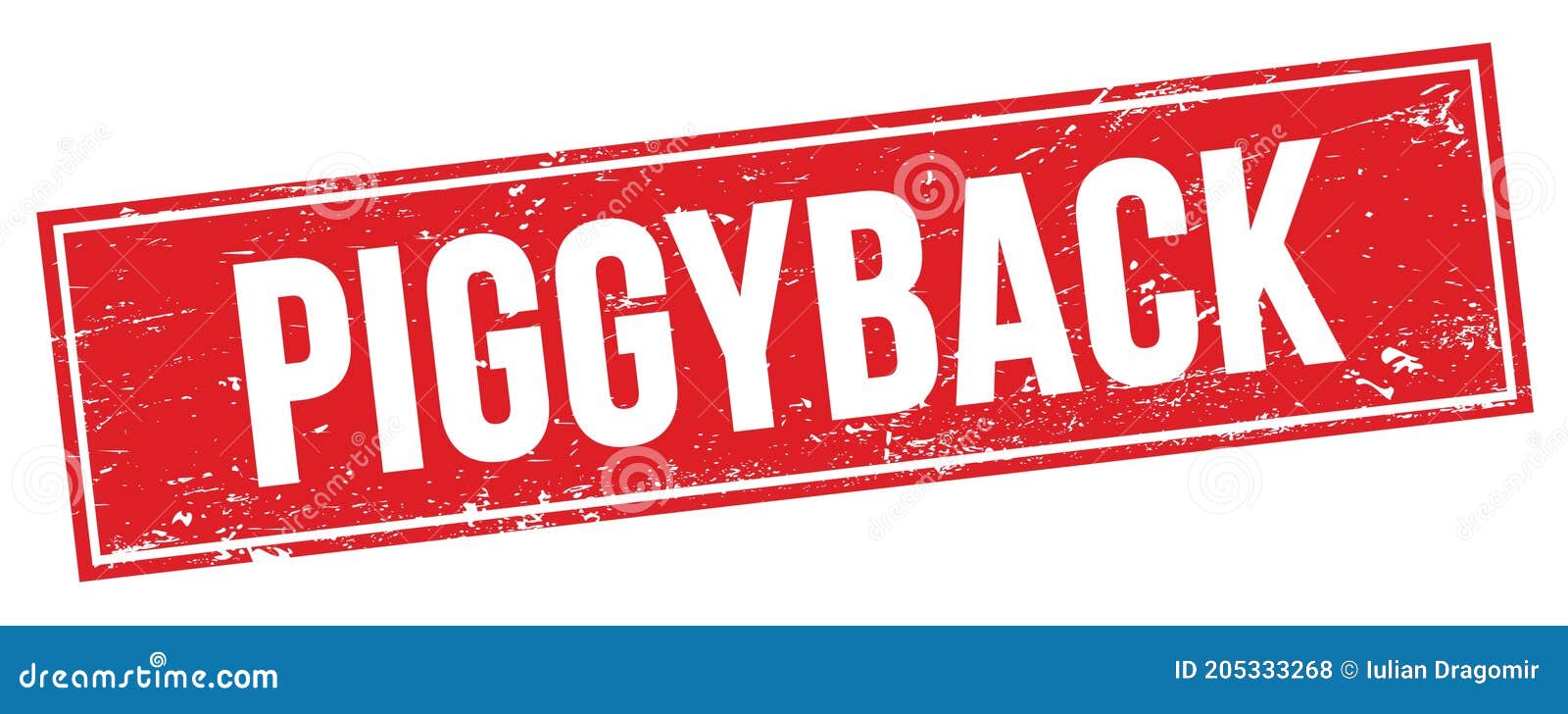PIGGYBACK Text on Red Grungy Rectangle Stamp Stock Illustration ...