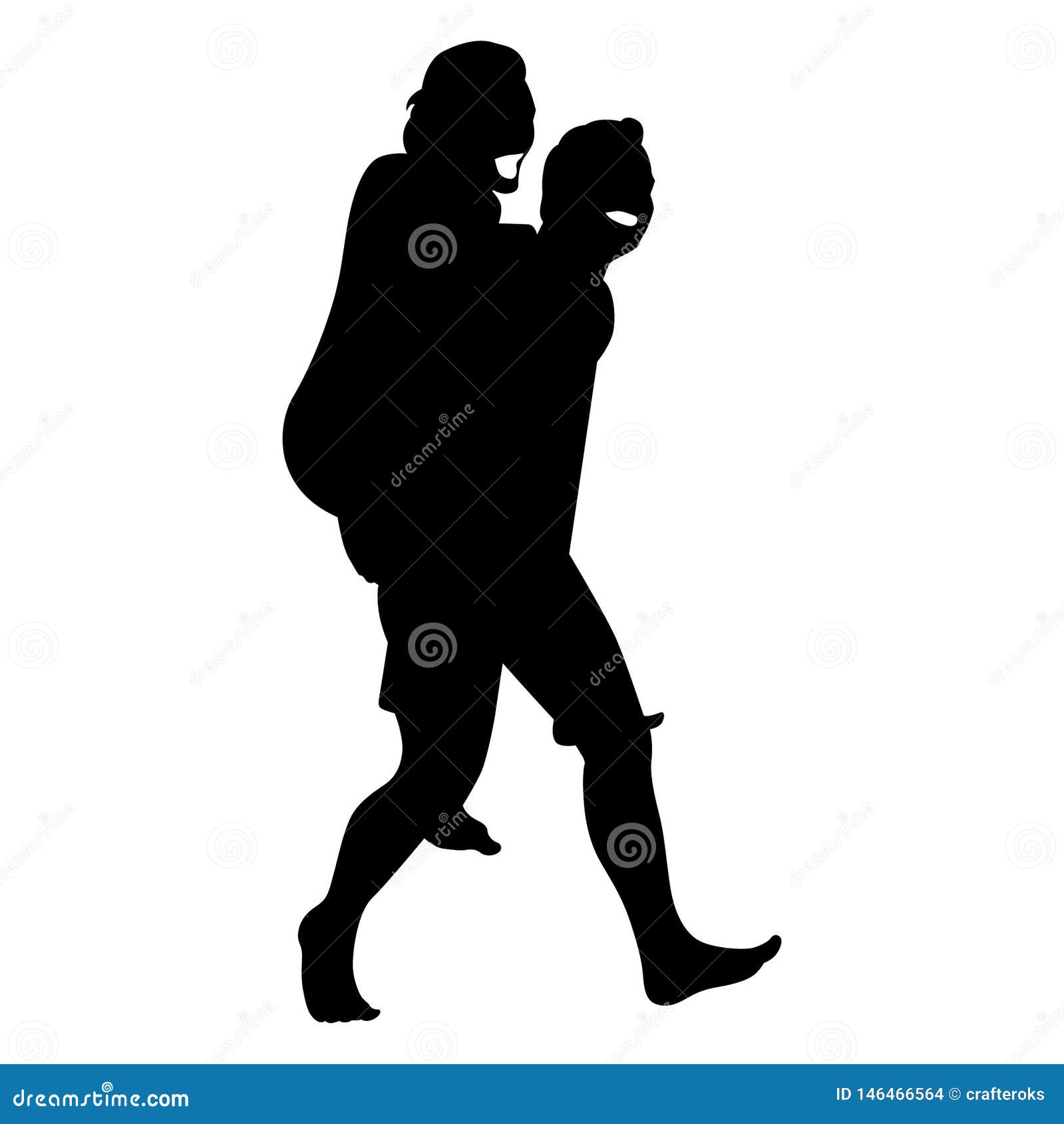 Piggyback A Kid Vector Icon On White Background. Flat Vector Piggyback ...