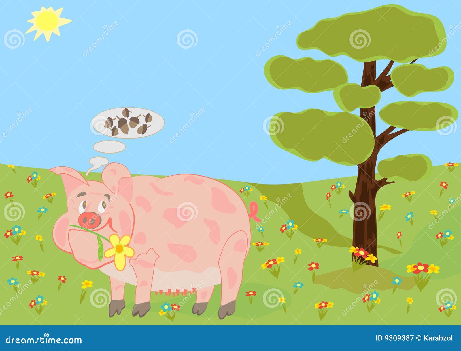 Pigi stock vector. Illustration of eyes, meal, cheerful - 9309387