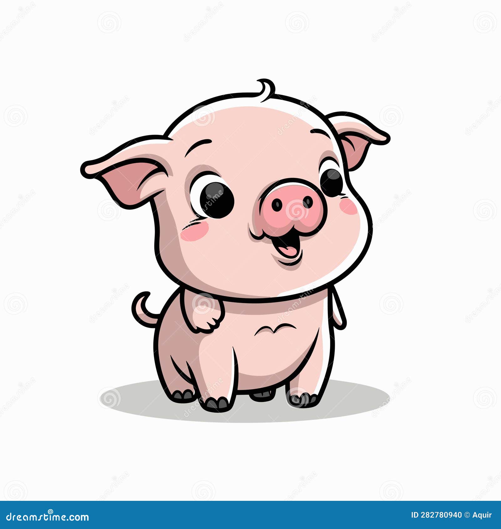 Piglet Hand-drawn Illustration. Piglet. Vector Doodle Style Cartoon ...