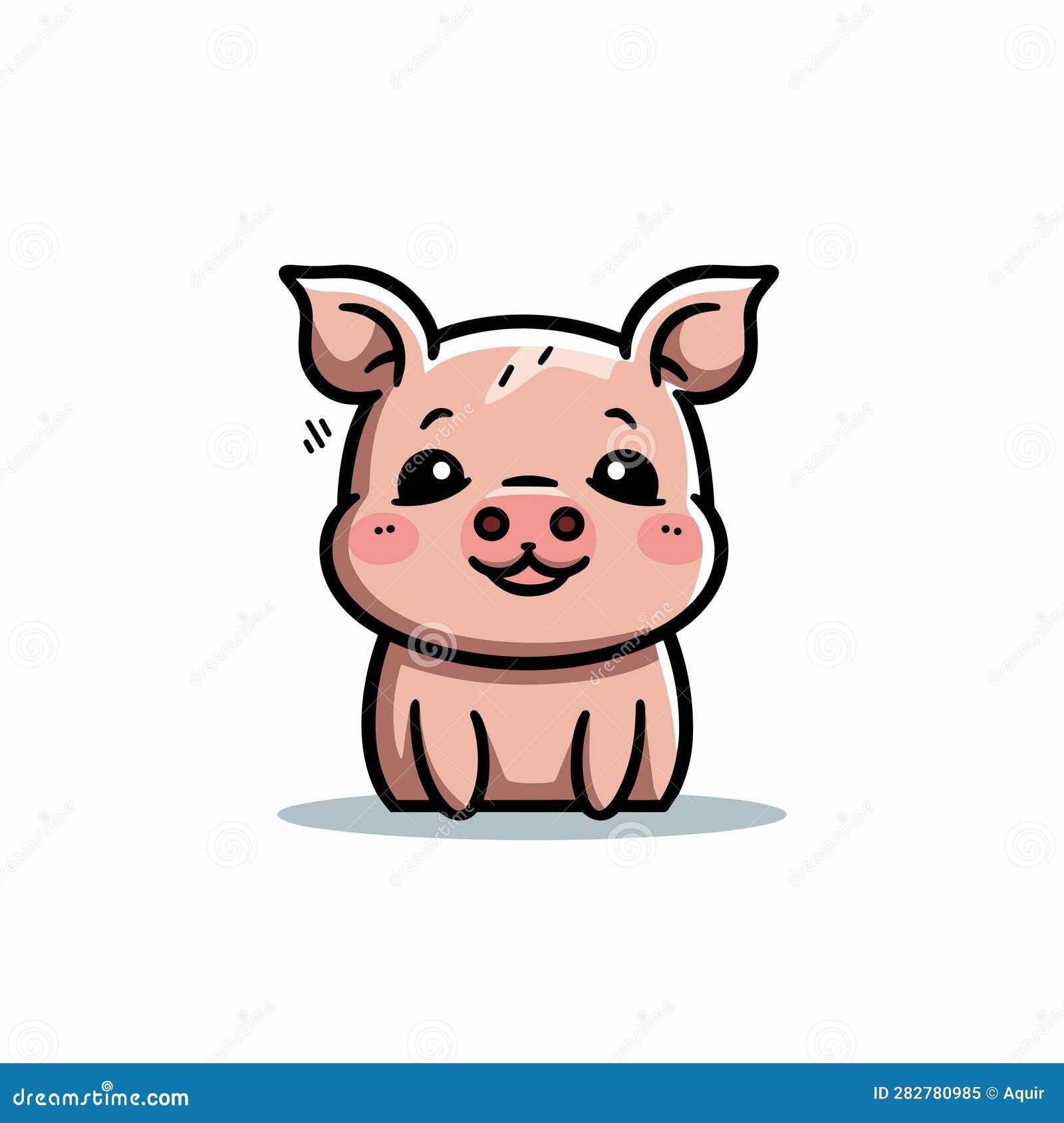Piglet Hand-drawn Illustration. Piglet. Vector Doodle Style Cartoon ...