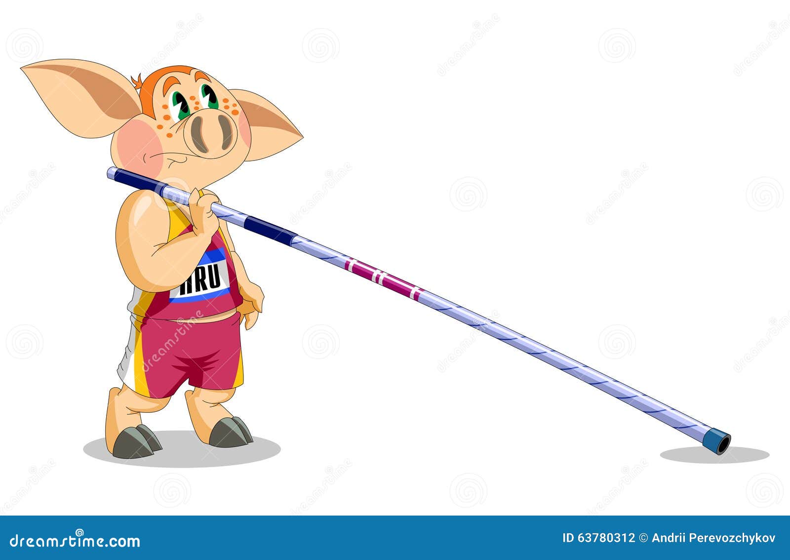 Pole Vaulter With Flexible Pole Vector Illustration | CartoonDealer.com ...