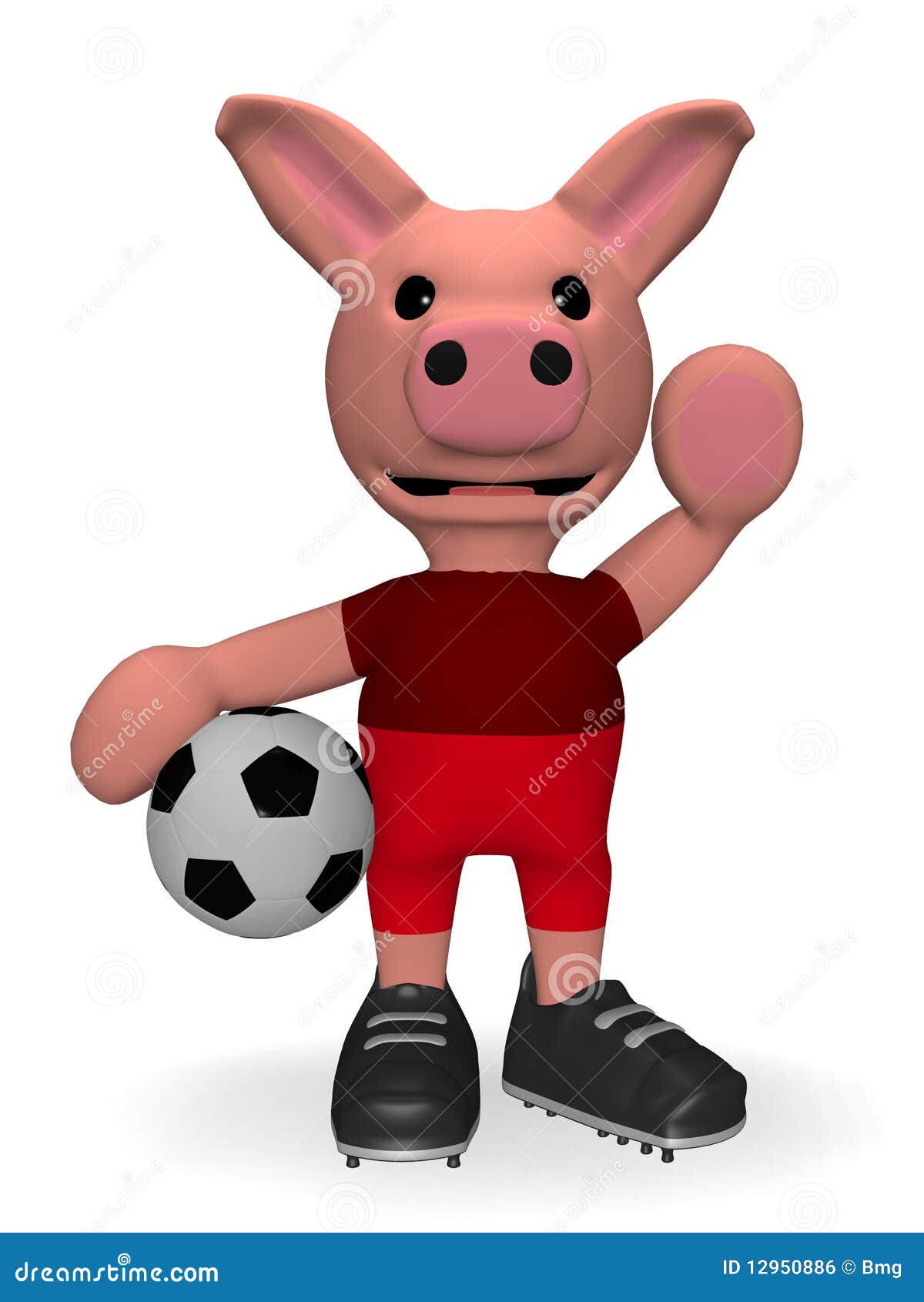 Piglet soccer ball stock illustration. Illustration of graphic - 12950886