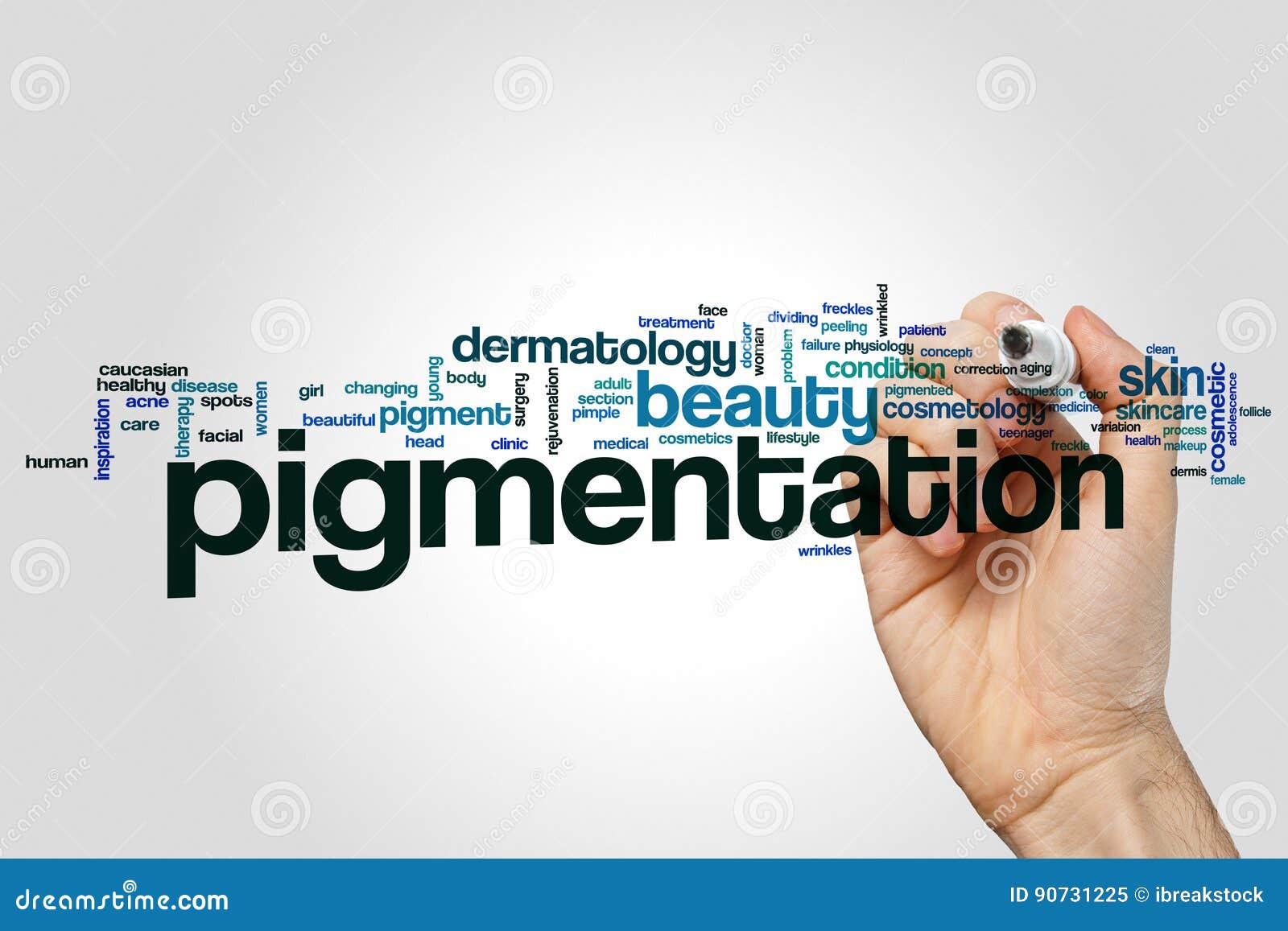 Pigmentation word cloud stock image. Image of medical - 90731225