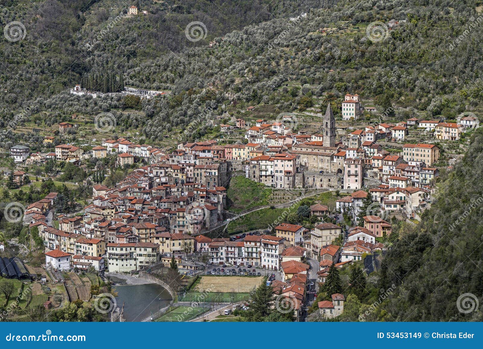 Pigna stock image. Image of settlement, city, hill, italy - 53453149