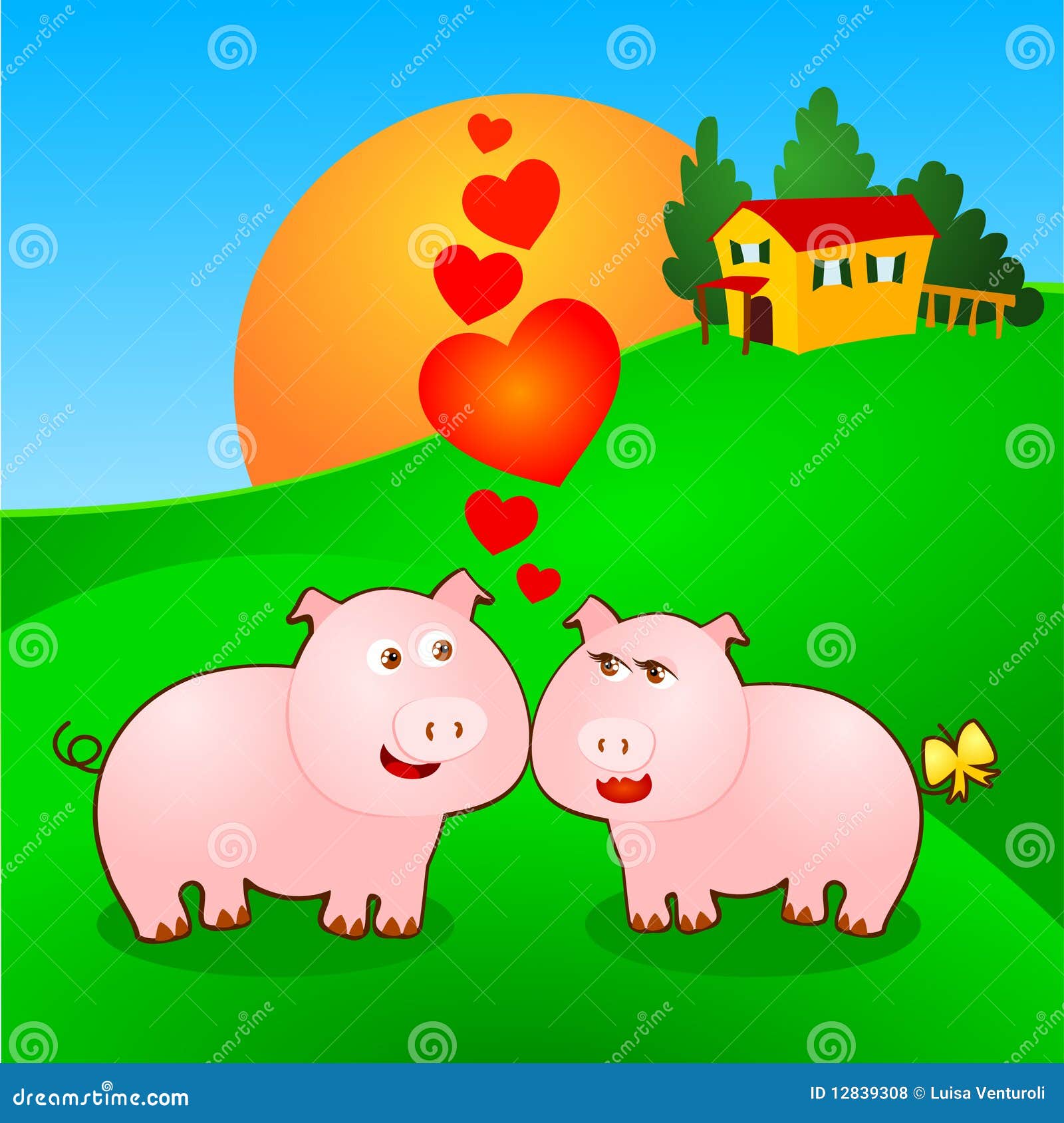 Pigs In Love Royalty-Free Stock Image | CartoonDealer.com #13251382