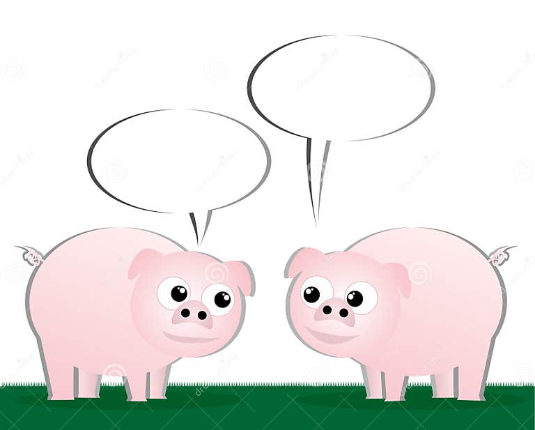 Pigs stock vector. Illustration of mammal, question, cartoon - 18888295