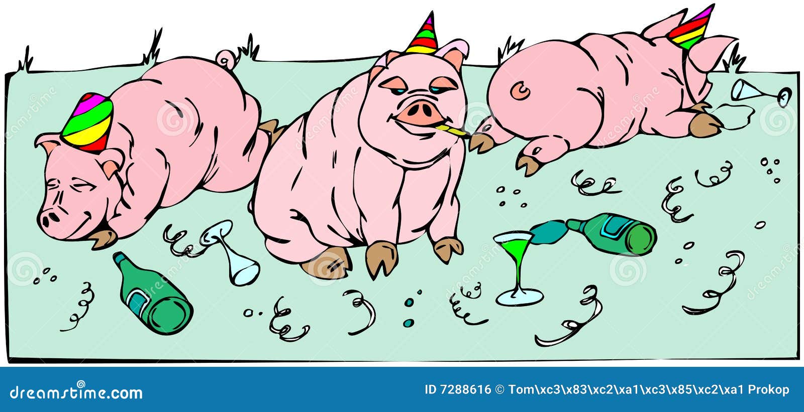 Pigs celebration stock vector. Illustration of vector - 7288616