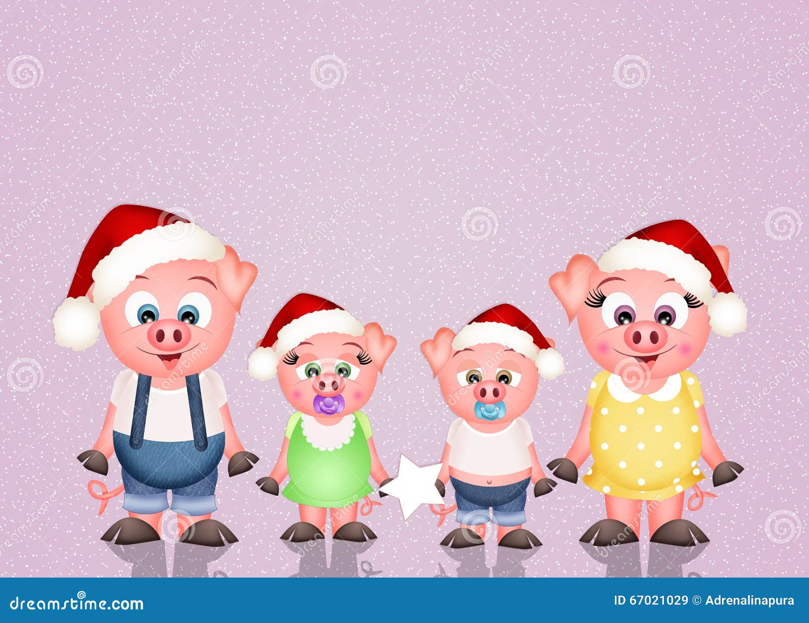 Pigs at Christmas stock illustration. Illustration of farm - 67021029