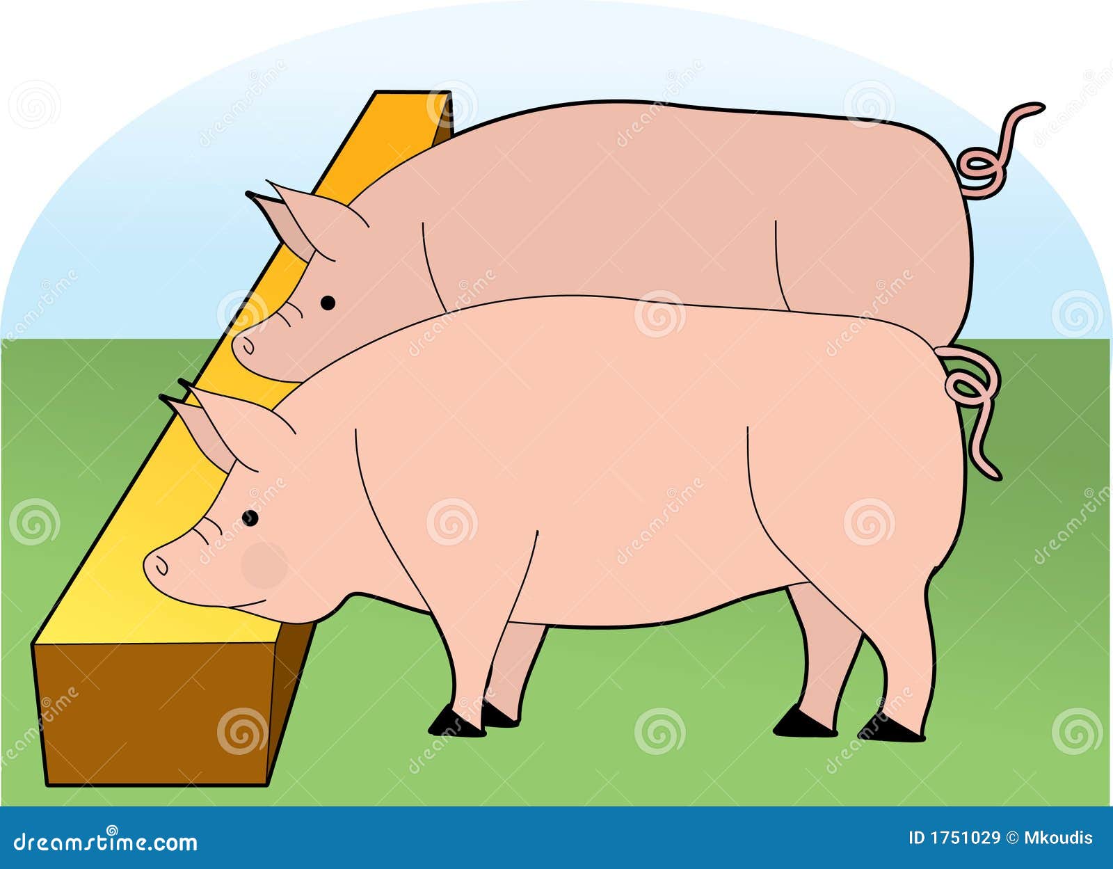 Pigs Eating stock vector. Illustration of animal, piglet - 1751029